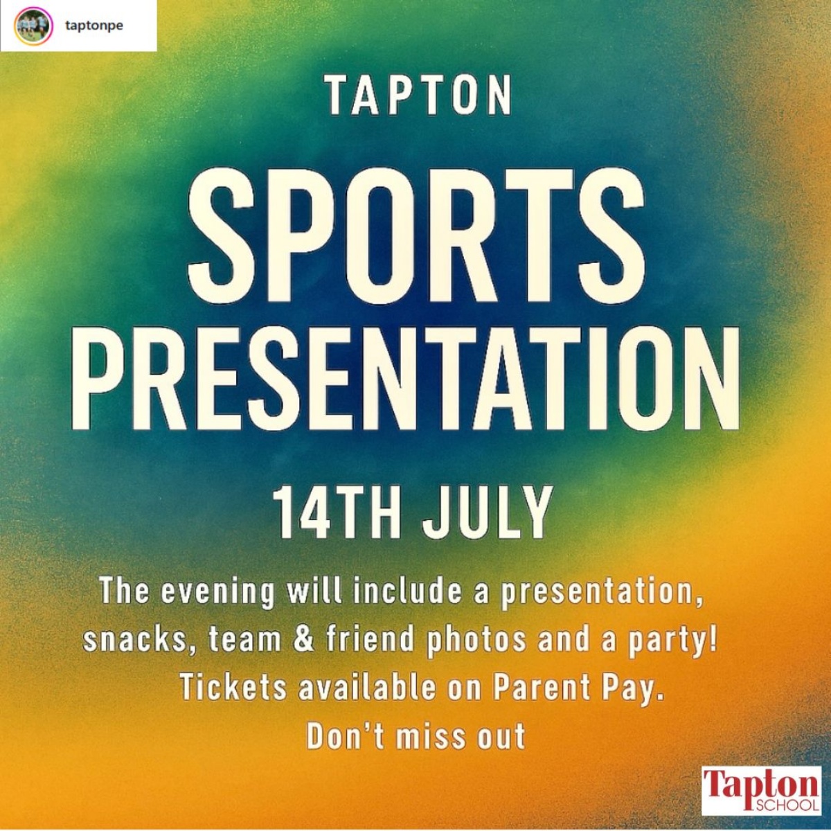 Tapton School - 🏆 Tapton Sports Presentation Evening🏆